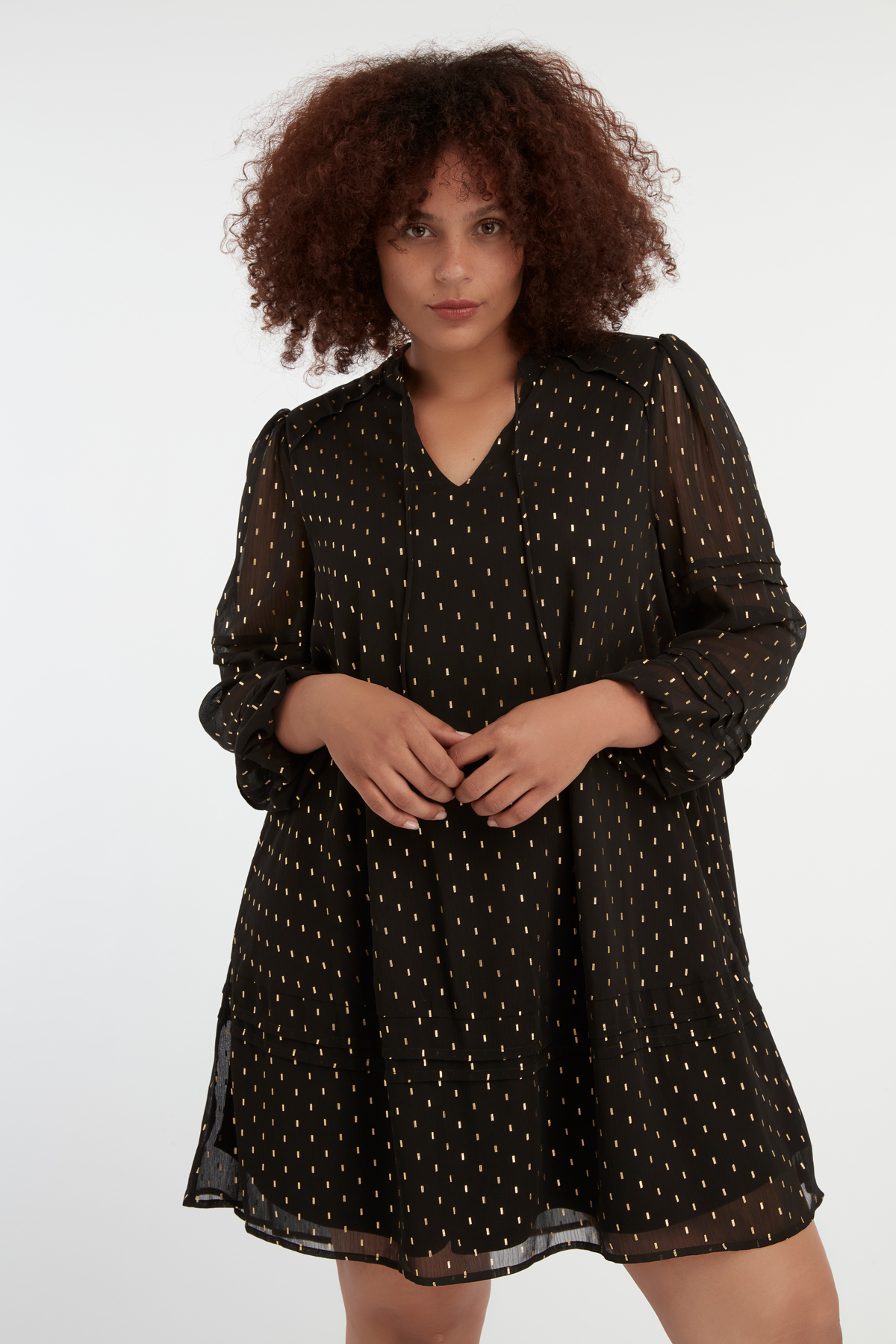 Dames Korte jurk met transparante stof | MS Mode