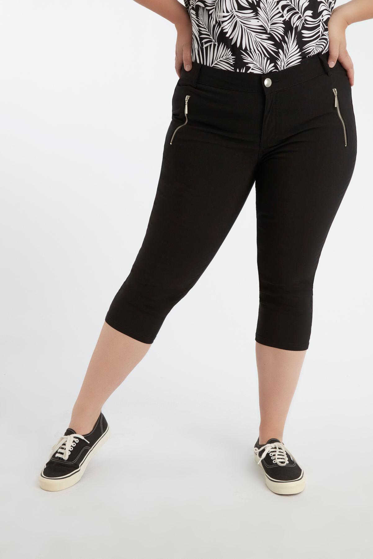 Dames Capri broek met ritsjes | MS Mode